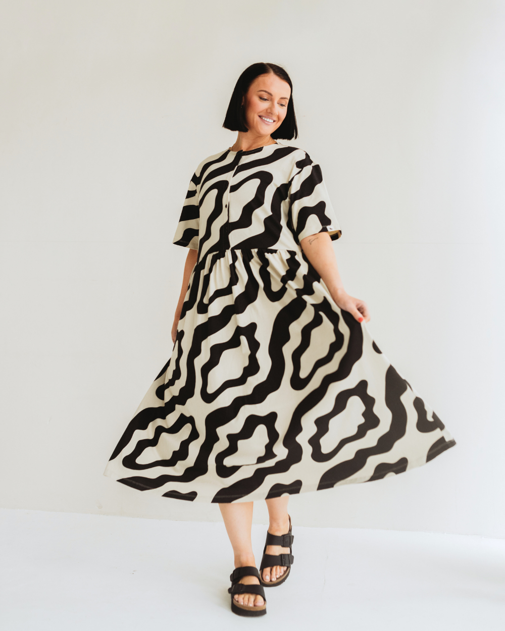 Matilda Whirl Print Dress | Turtledove London