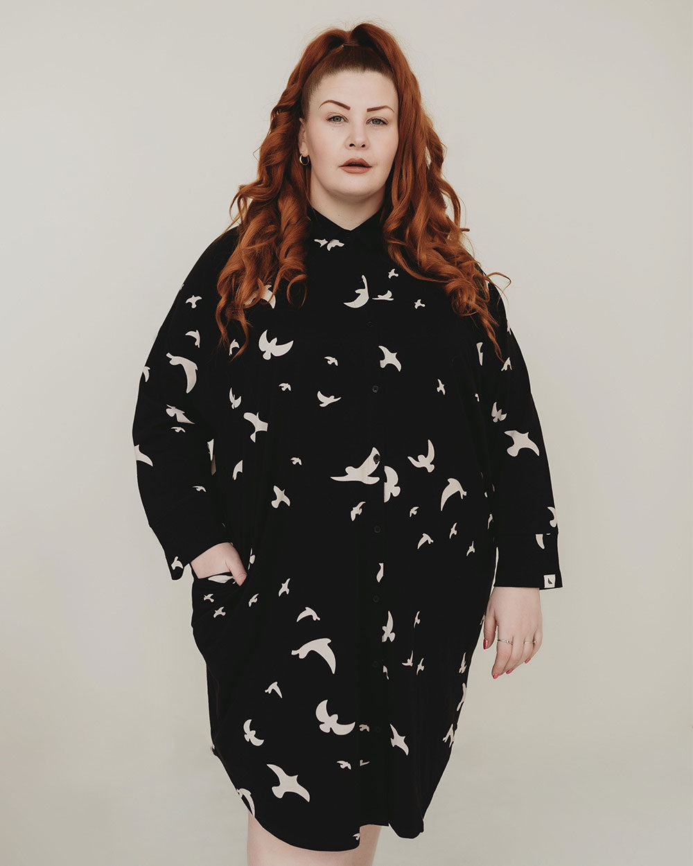 Jess Black Birds Tunic | Turtledove London